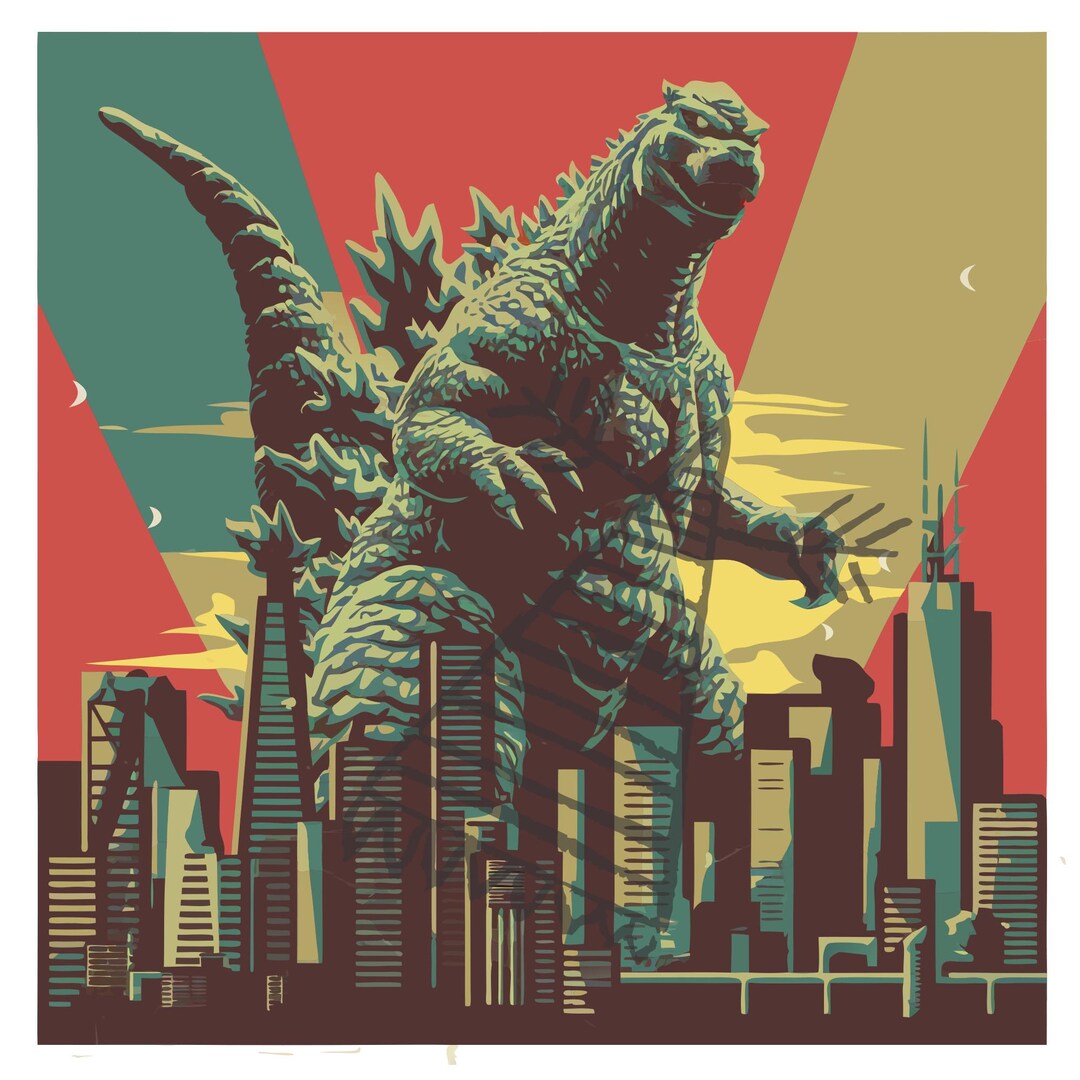 Godzilla Classic Attack Artwork | SVG, PSD, PNG (digital File) - Etsy