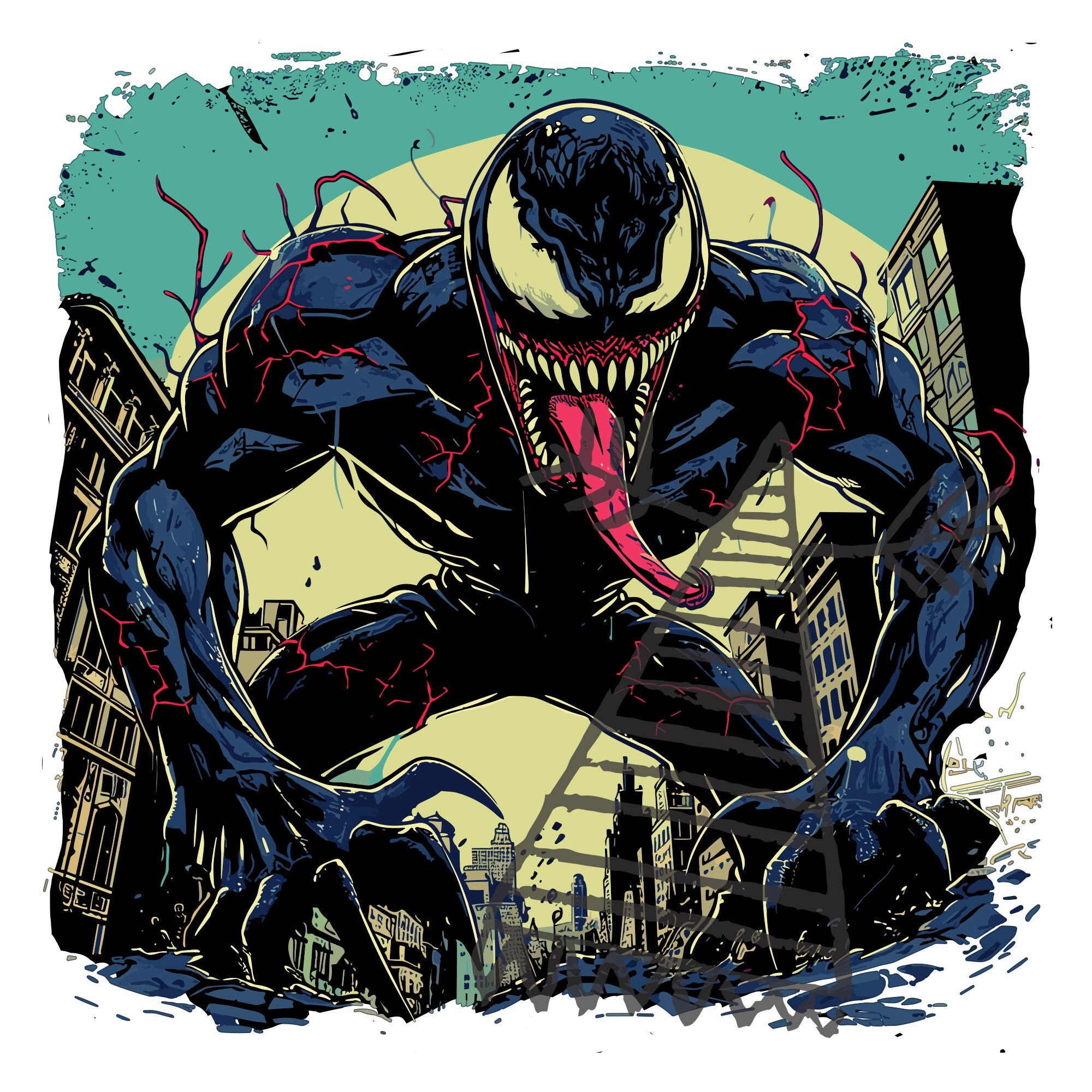 Venom Attack SVG Marvel PNG, PSD Digital File High-quality Artwork for ...