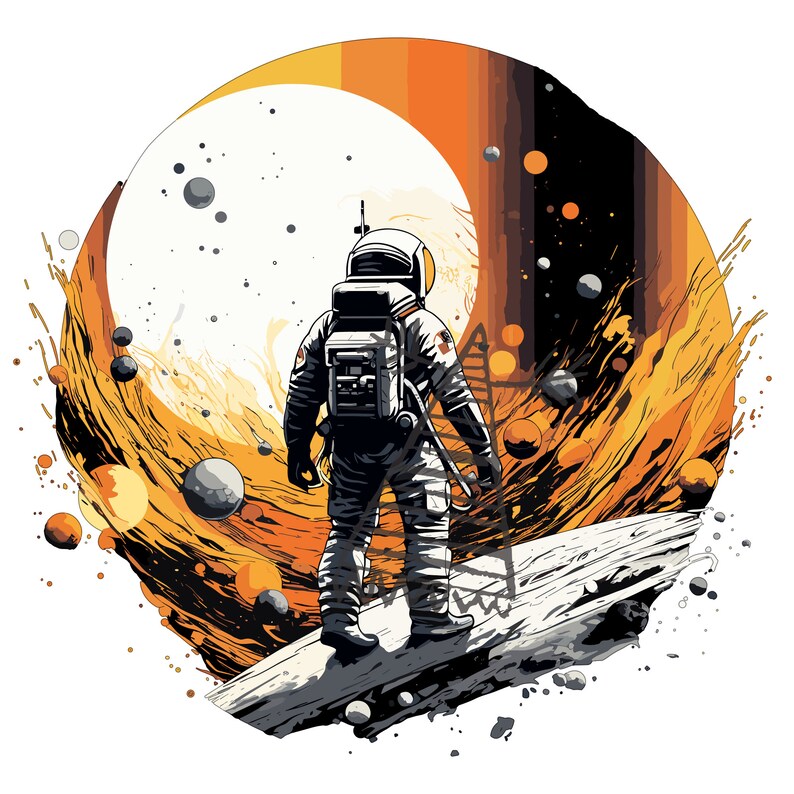 Astronaut Space SVG Galactic Digital Art PNG, PSD Digital File High ...
