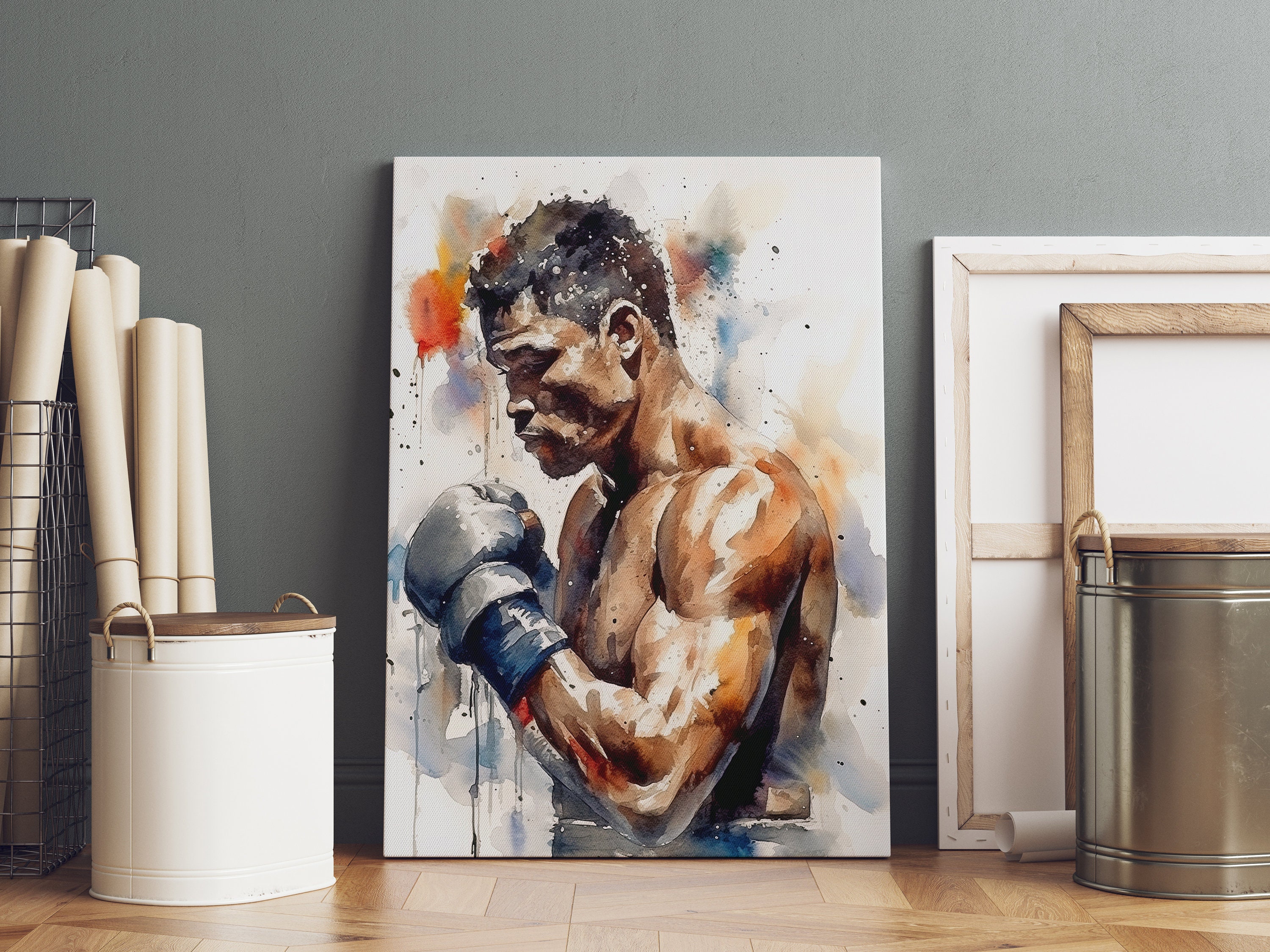 Boxer Watercolour Art Print Boxing Sports Poster Gift for Boxer Digital ...