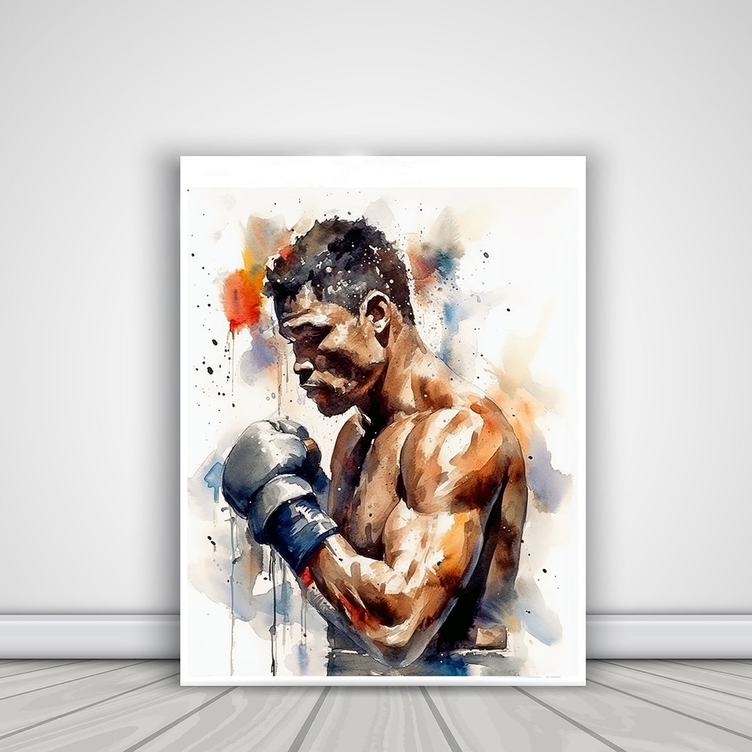 Boxer Watercolour Art Print | Boxing Sports Poster | Gift for Boxer ...