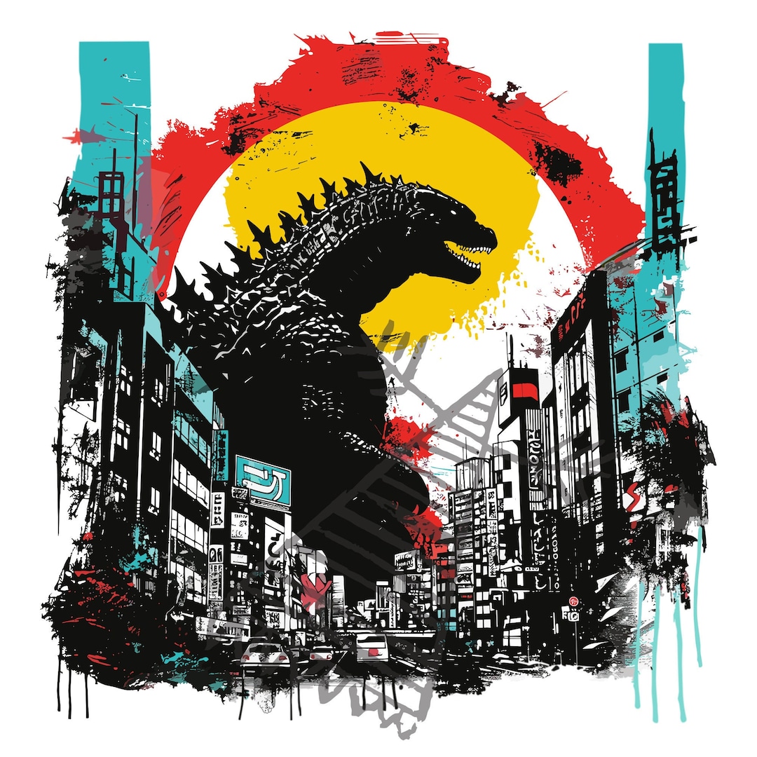 City Godzilla Attack Clipart | SVG, PNG, PSD (digital File) - Etsy