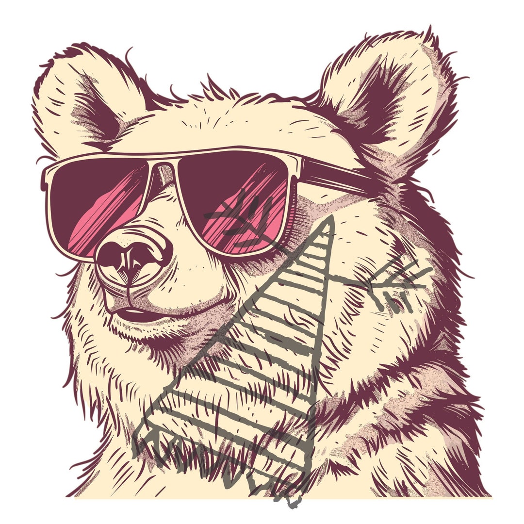 Cool Bear Head SVG | Grizzly Bear Sunglasses PNG, PSD Digital File ...