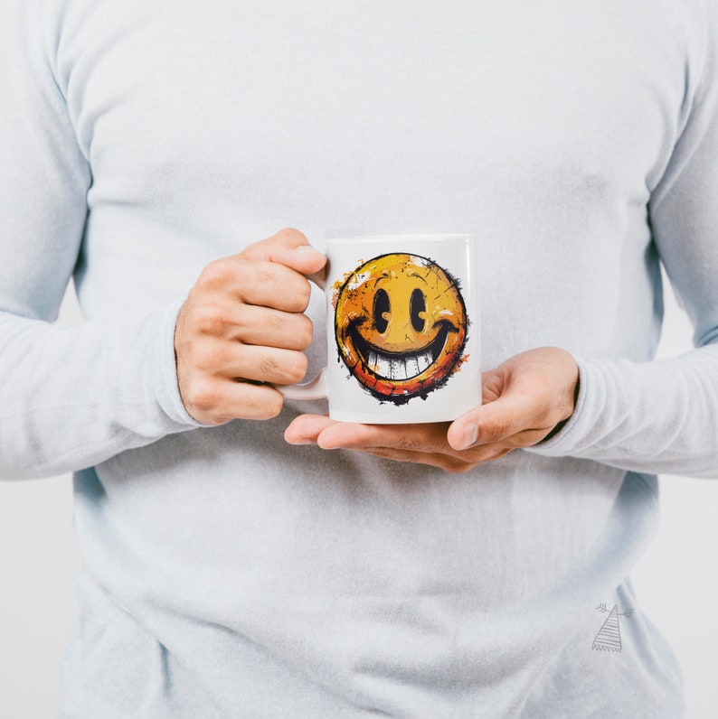 Grunge Smiley Face SVG | Distressed Urban Art PNG, PSD | Edgy Emoticon ...