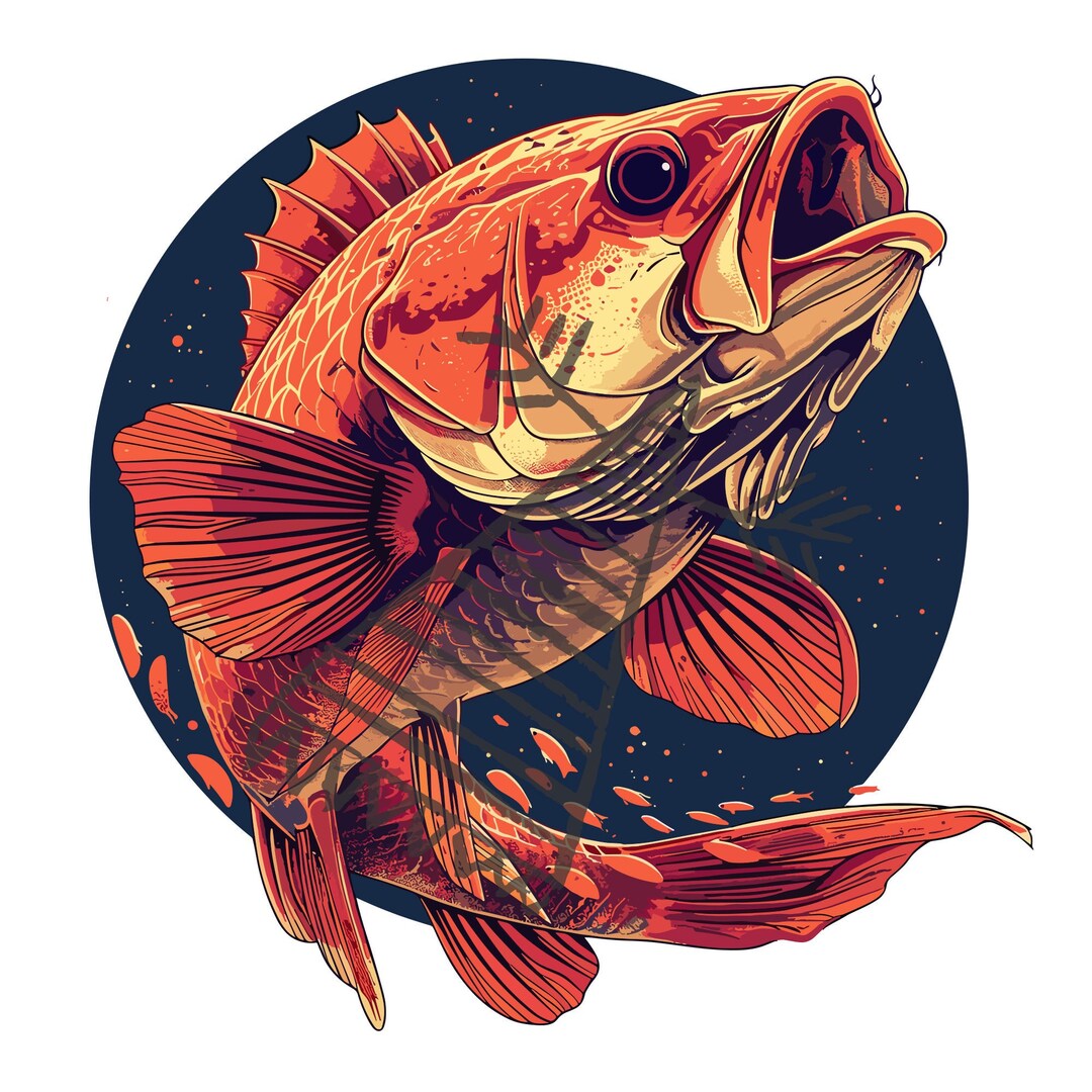 Lucky Fish SVG | Fishing Design PNG, PSD Digital File | High-quality ...