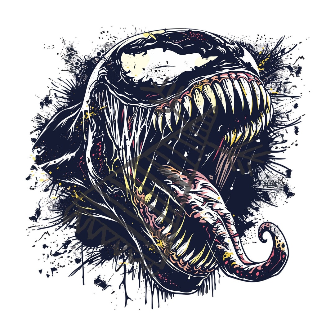 Venom Head Attack SVG Marvel PNG, PSD Digital File High-quality Artwork ...