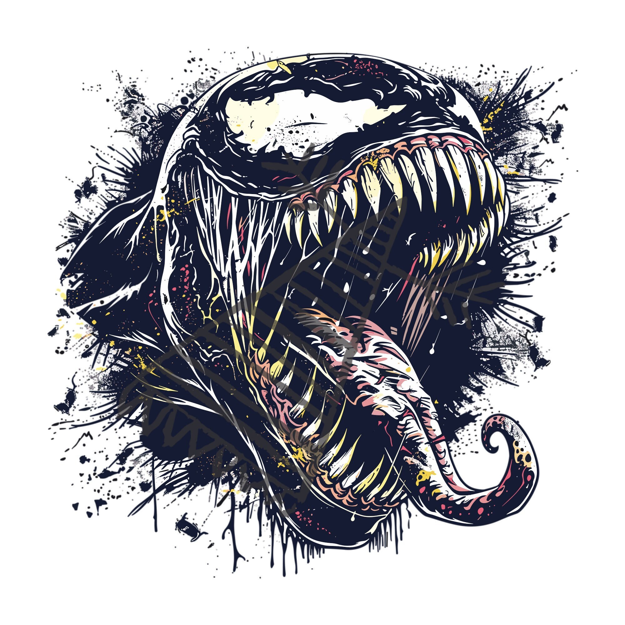 Venom Head Attack SVG Marvel PNG, PSD Digital File High-quality Artwork ...