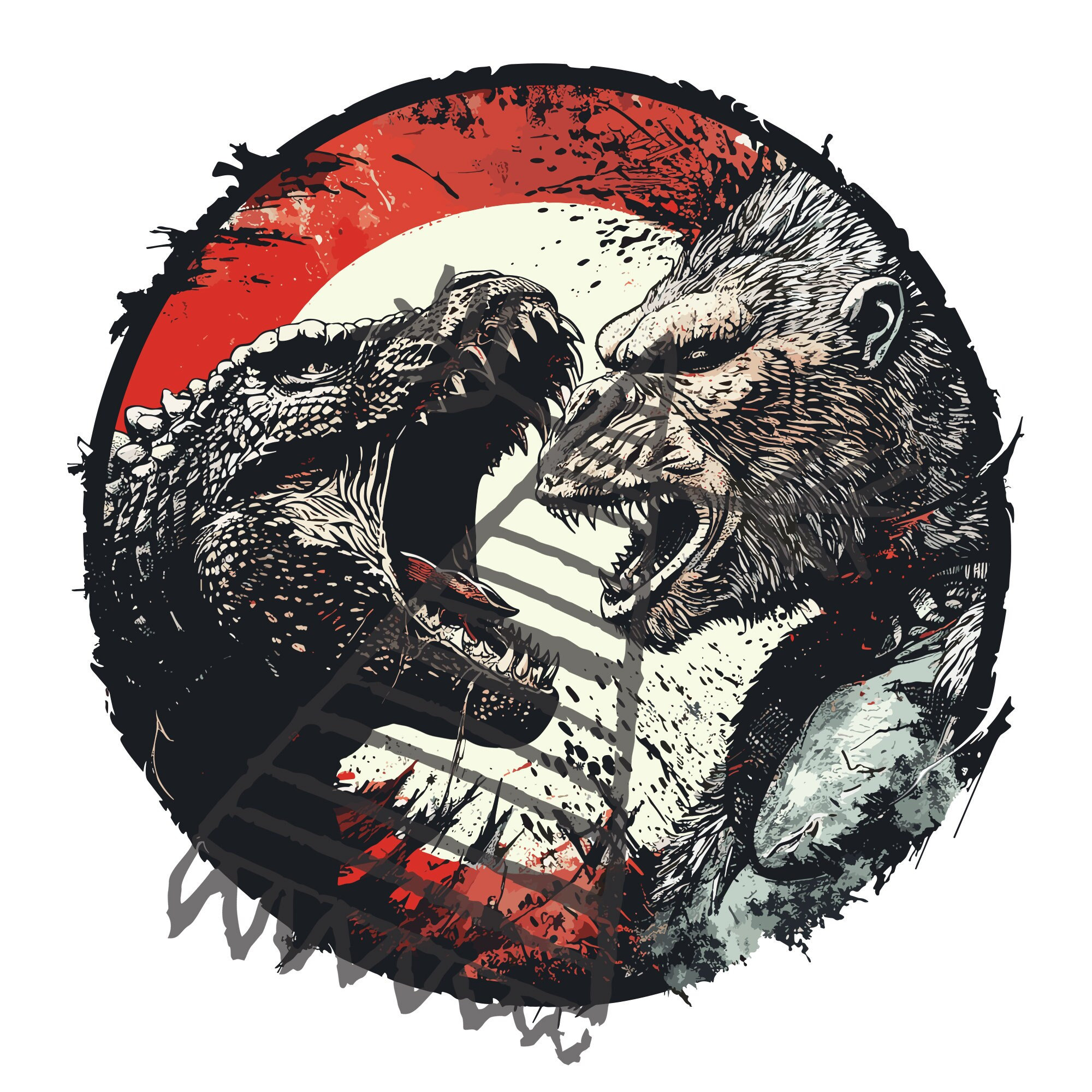 Godzilla Vs Kong SVG PNG, PSD Digital File High-quality Artwork for ...