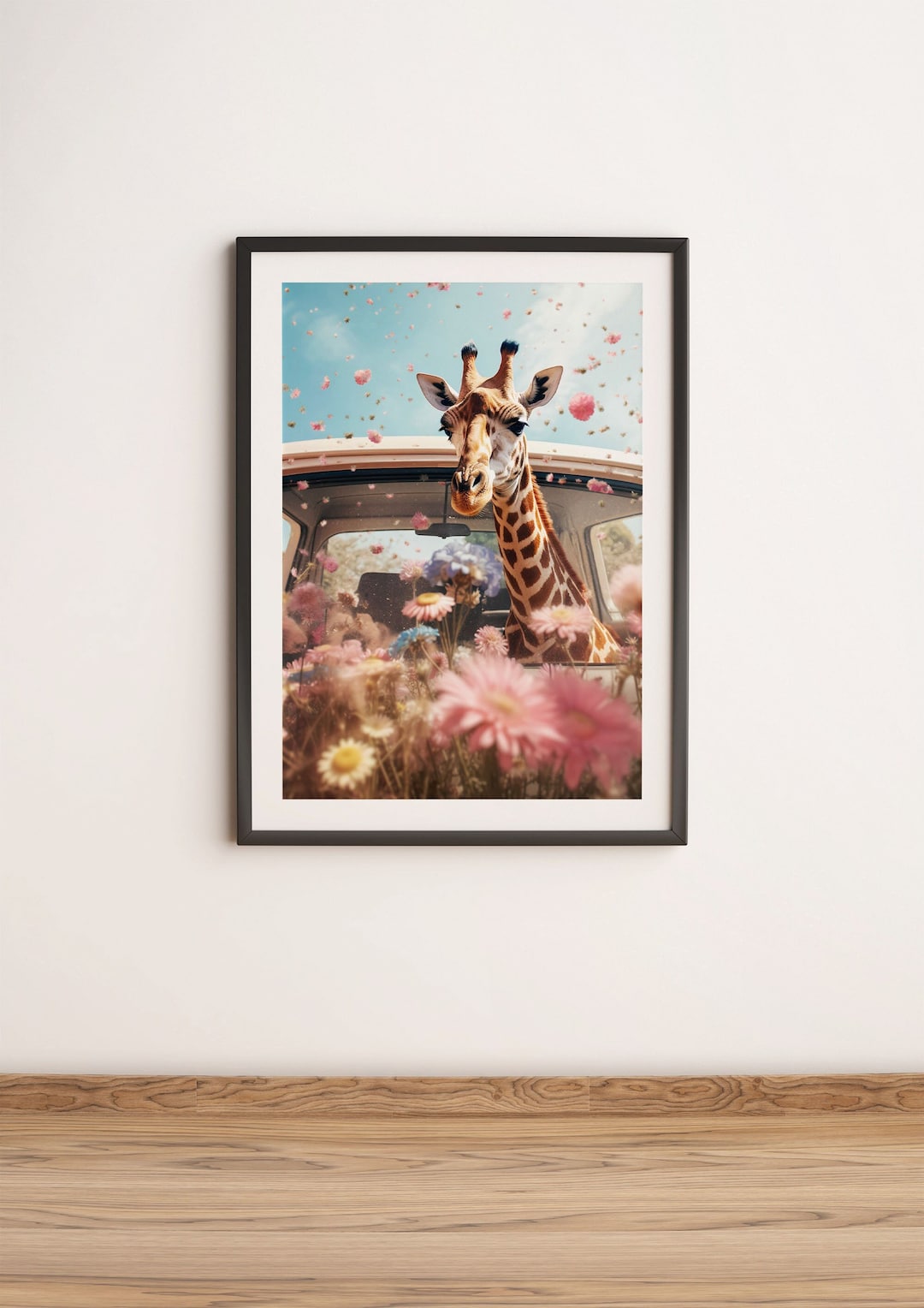 Happy Giraffe Poster | Funny and Heartwarming Animal Photo | Animal ...