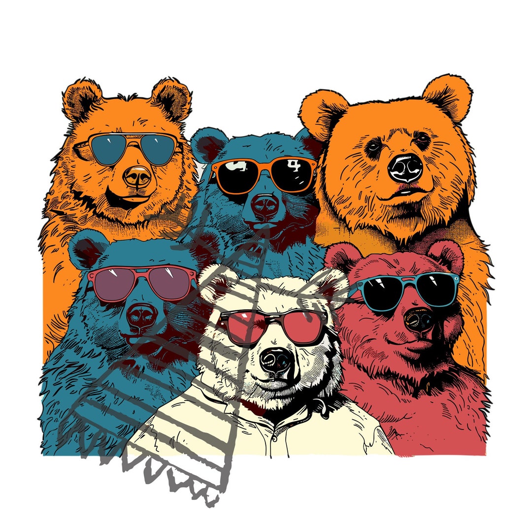 Cool Bear SVG | Stylish Sunglasses Animal PNG, PSD Digital File | High ...