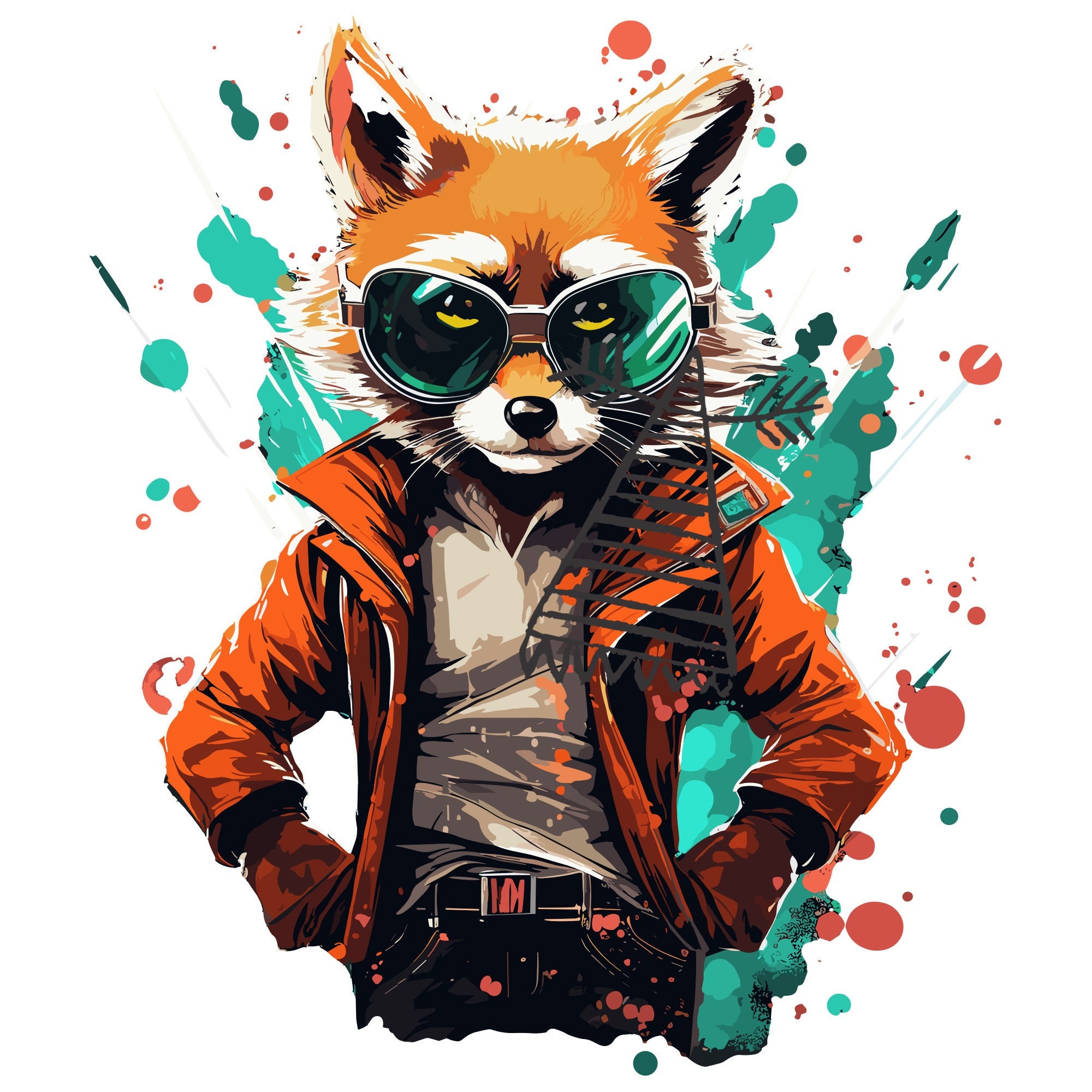 Funky Fox SVG Woodland Animals PNG, PSD Digital File High-quality ...