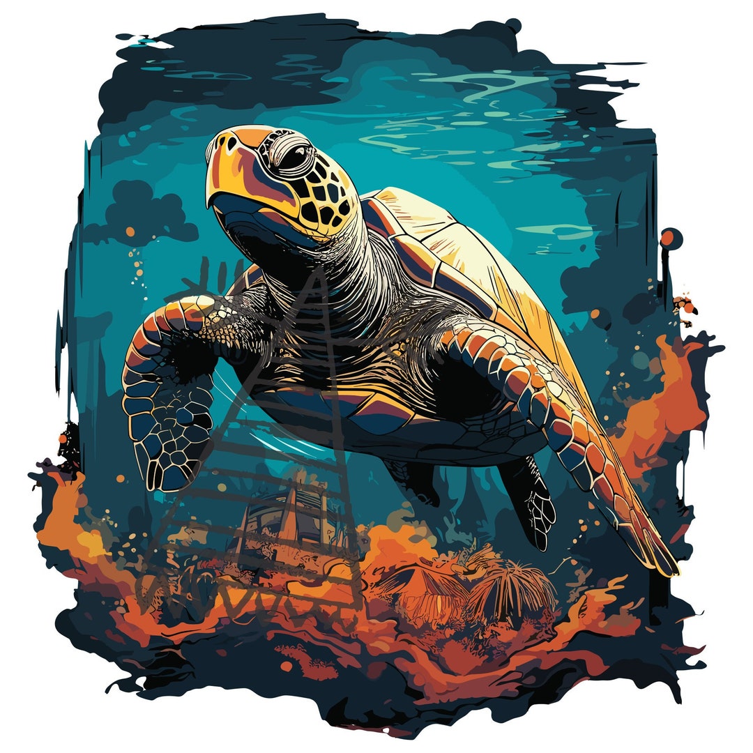 Sea Turtle SVG | PNG, PSD Digital File | High-quality Artwork for ...
