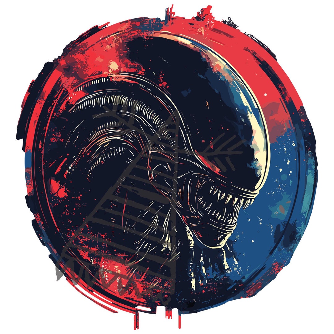 Xenomorph Alien Illustration SVG | Xenomorph Graphic PNG, PSD Digital ...