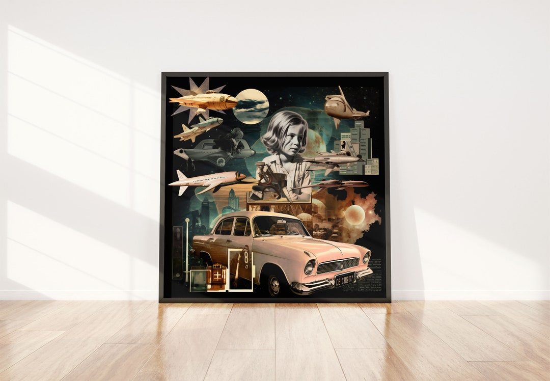 Retro Vintage Digital Collage Art Wonder Tales Retro - Etsy