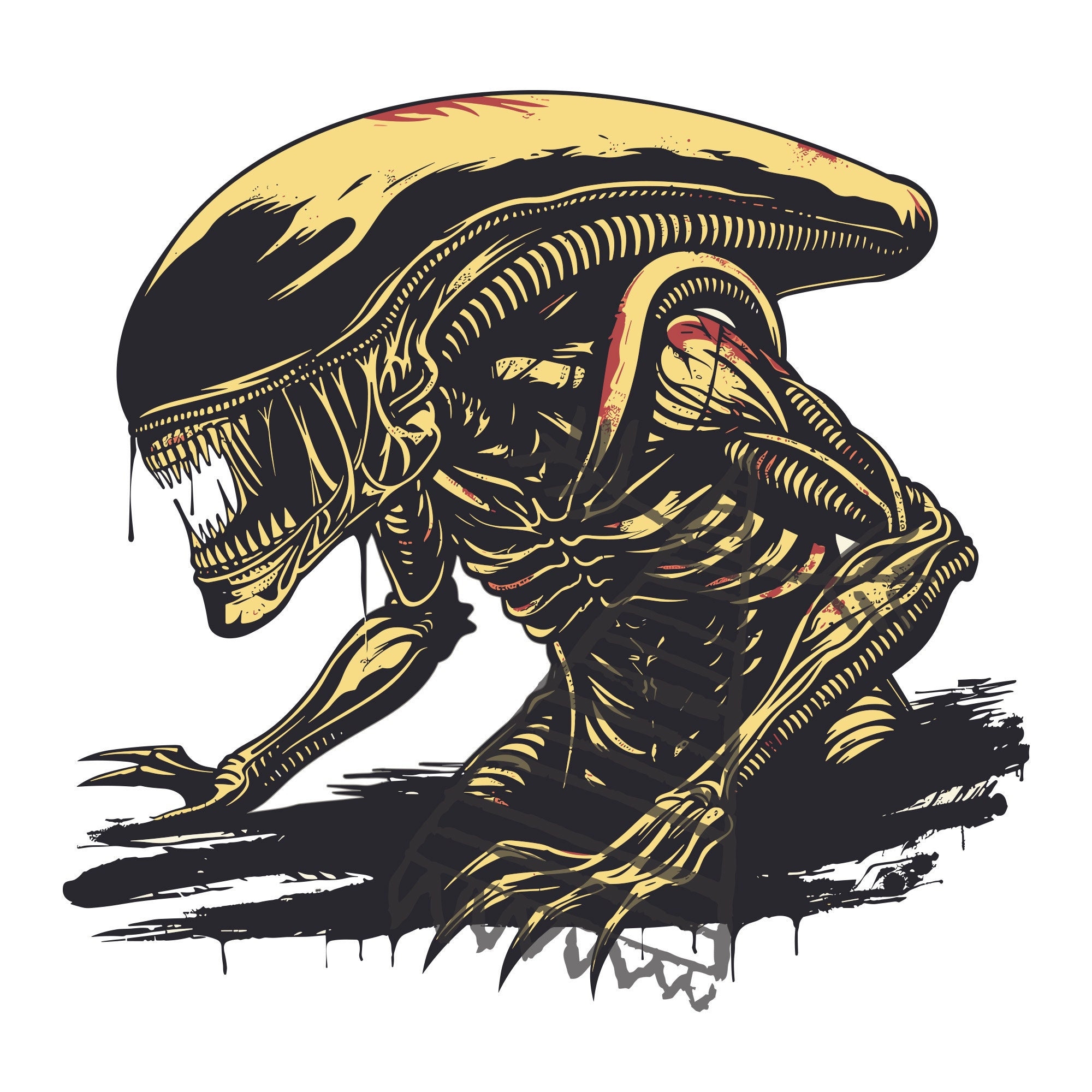 Alien Xenomorph SVG, PNG, PSD Digital File High-quality Artwork for ...