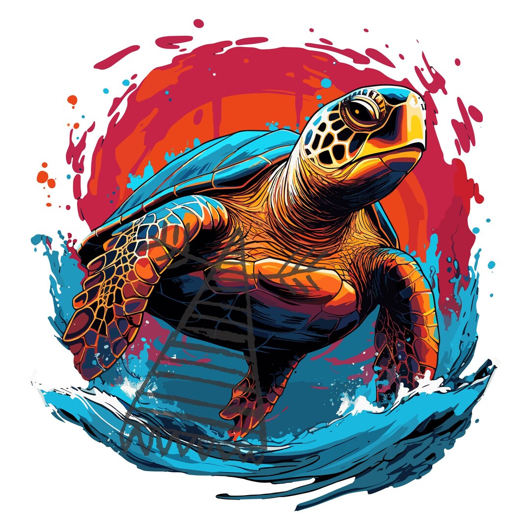 Sea Turtle Ocean SVG | PNG, PSD Digital File | High-quality Artwork for ...
