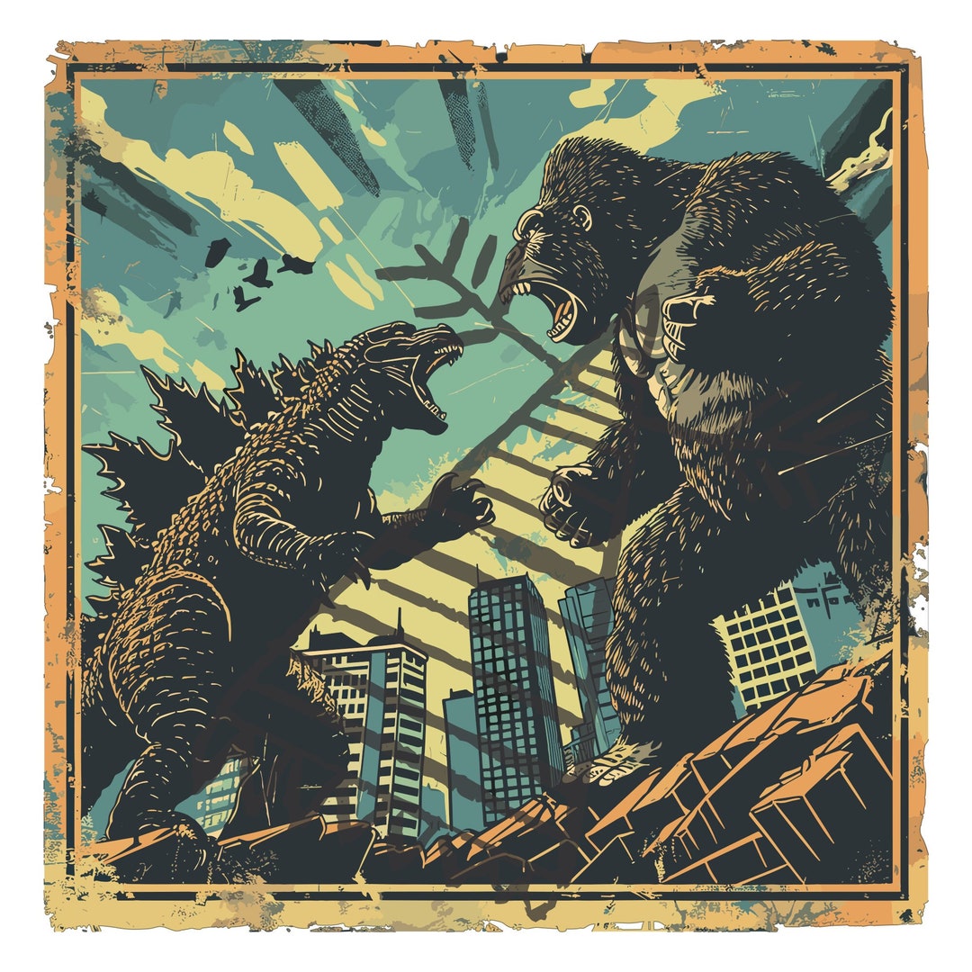 Godzilla Vs King Kong SVG | PNG, PSD Digital File | High-quality ...