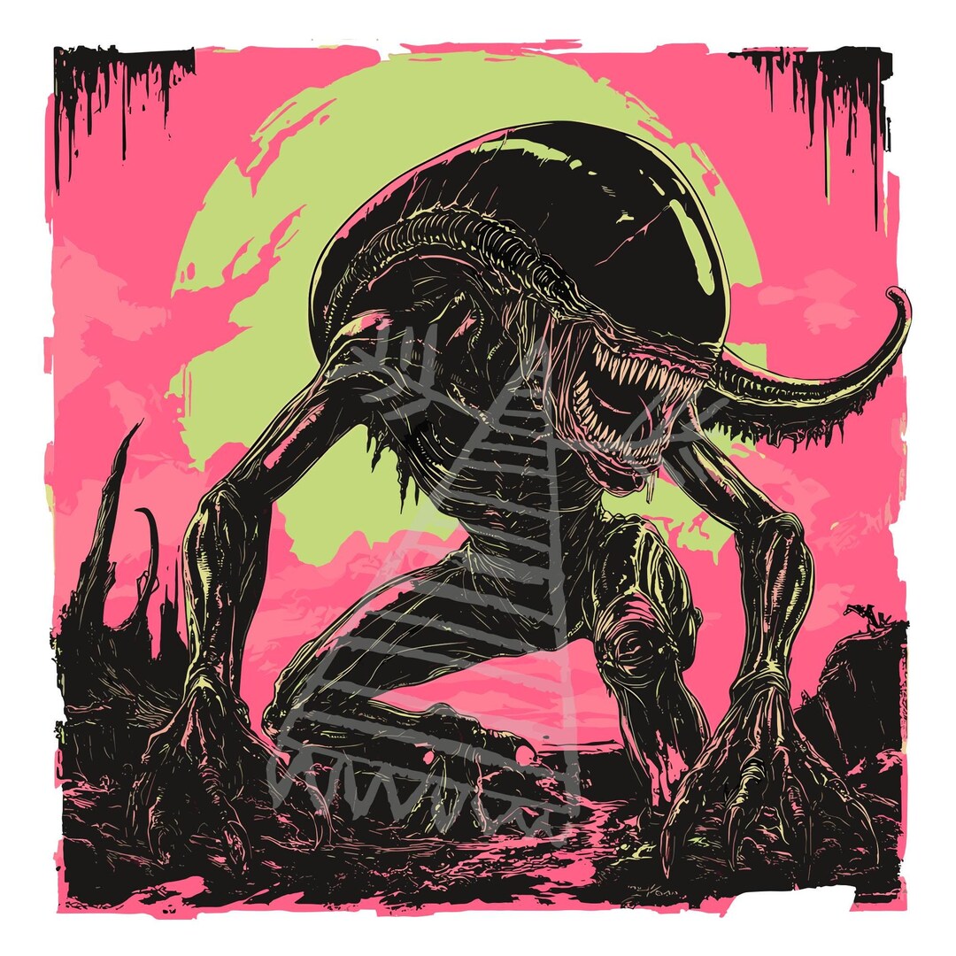 Terrifying Alien Xenomorph SVG | Sci-fi Horror PNG, PSD Digital File ...