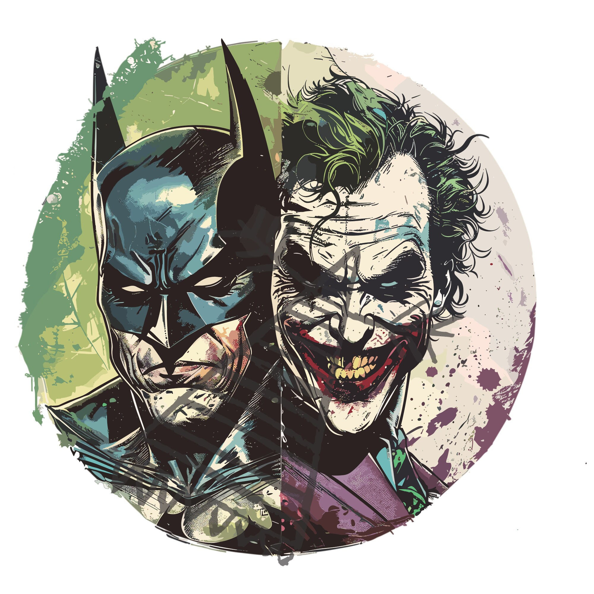 Batman Vs the Joker SVG Gotham PNG, PSD Digital File High-quality Artwork for Crafts and ...