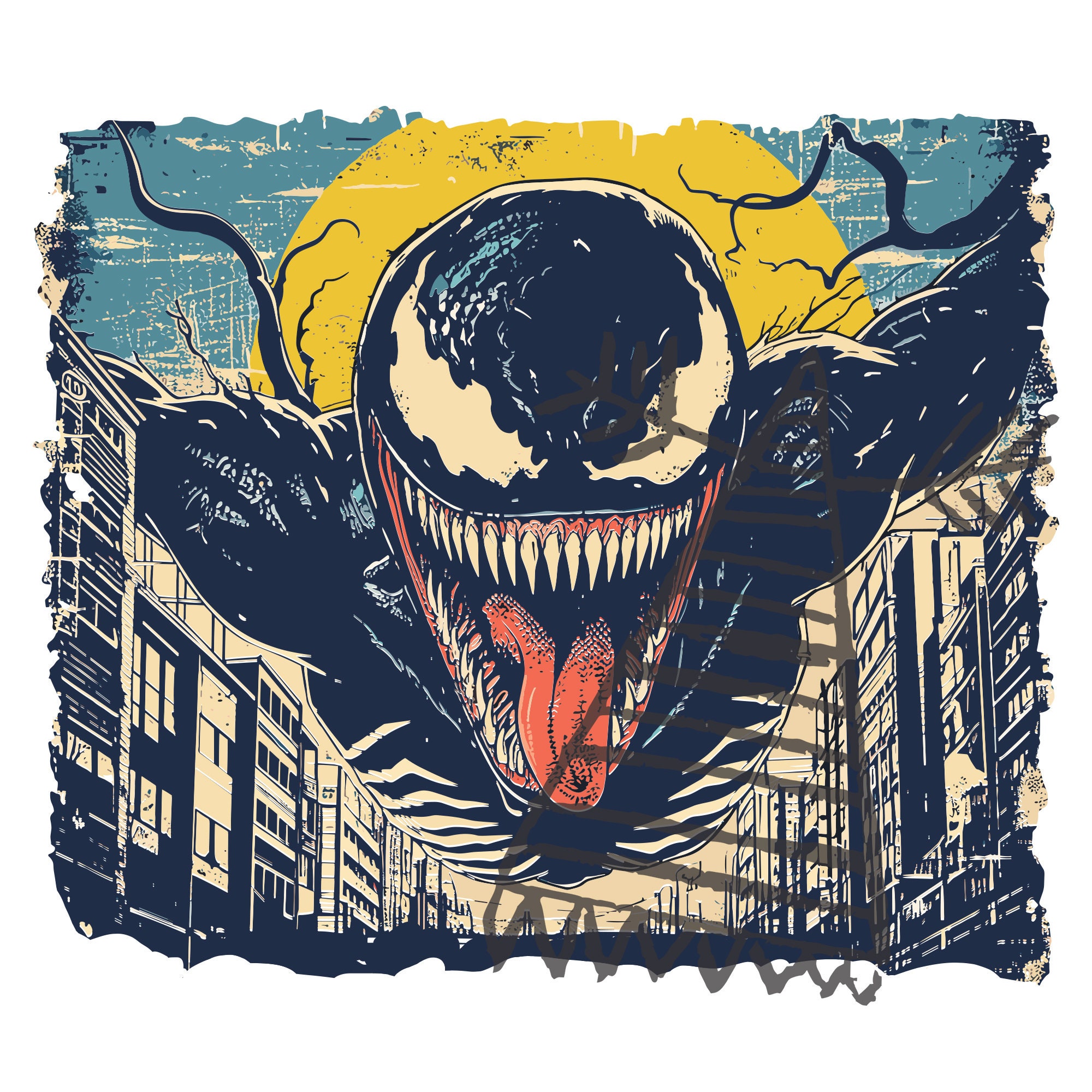Venom City Attack SVG Marvel PNG, PSD Digital File High-quality Artwork ...