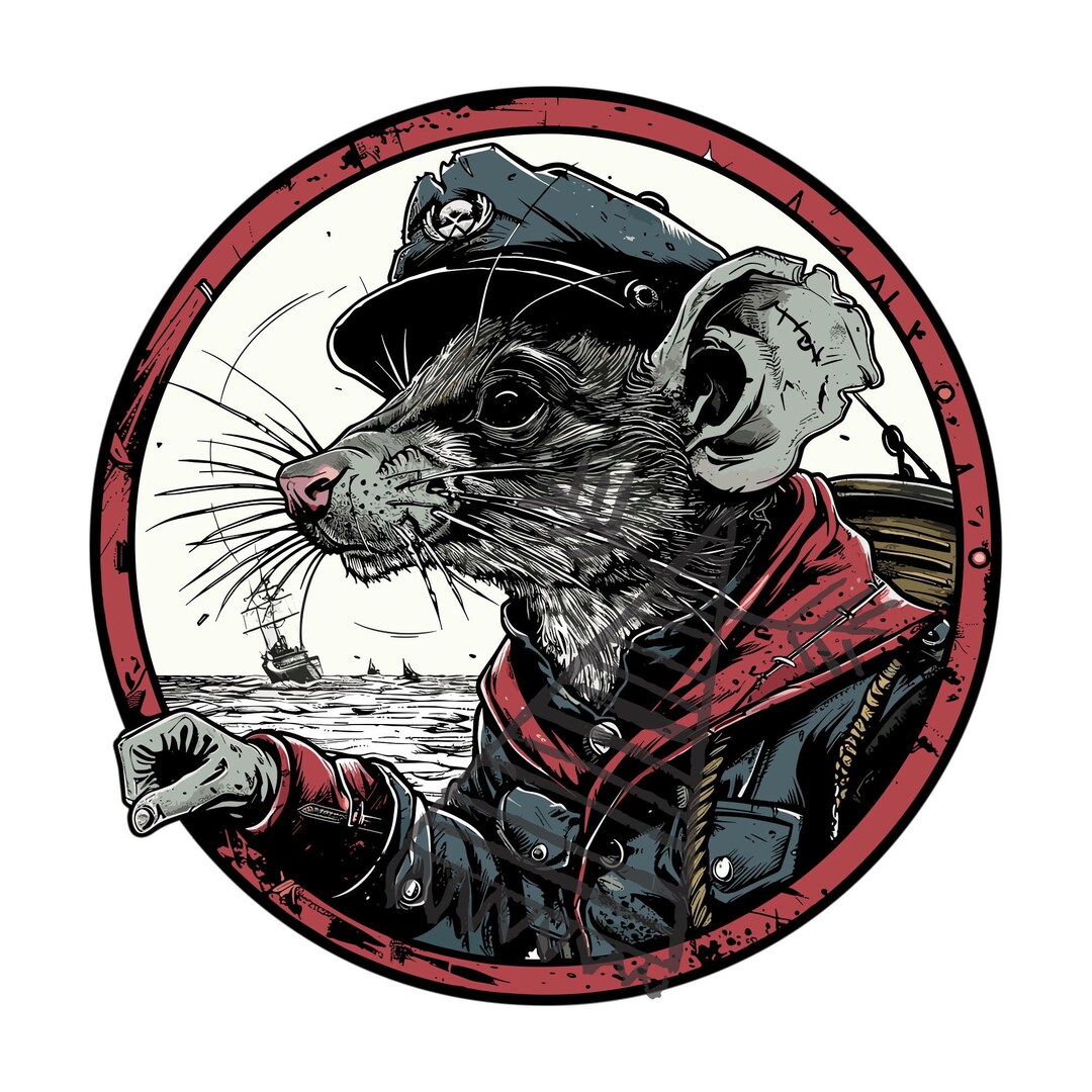 Sea Captain Mouse Illustration: SVG, PNG, PSD Digital File - Etsy