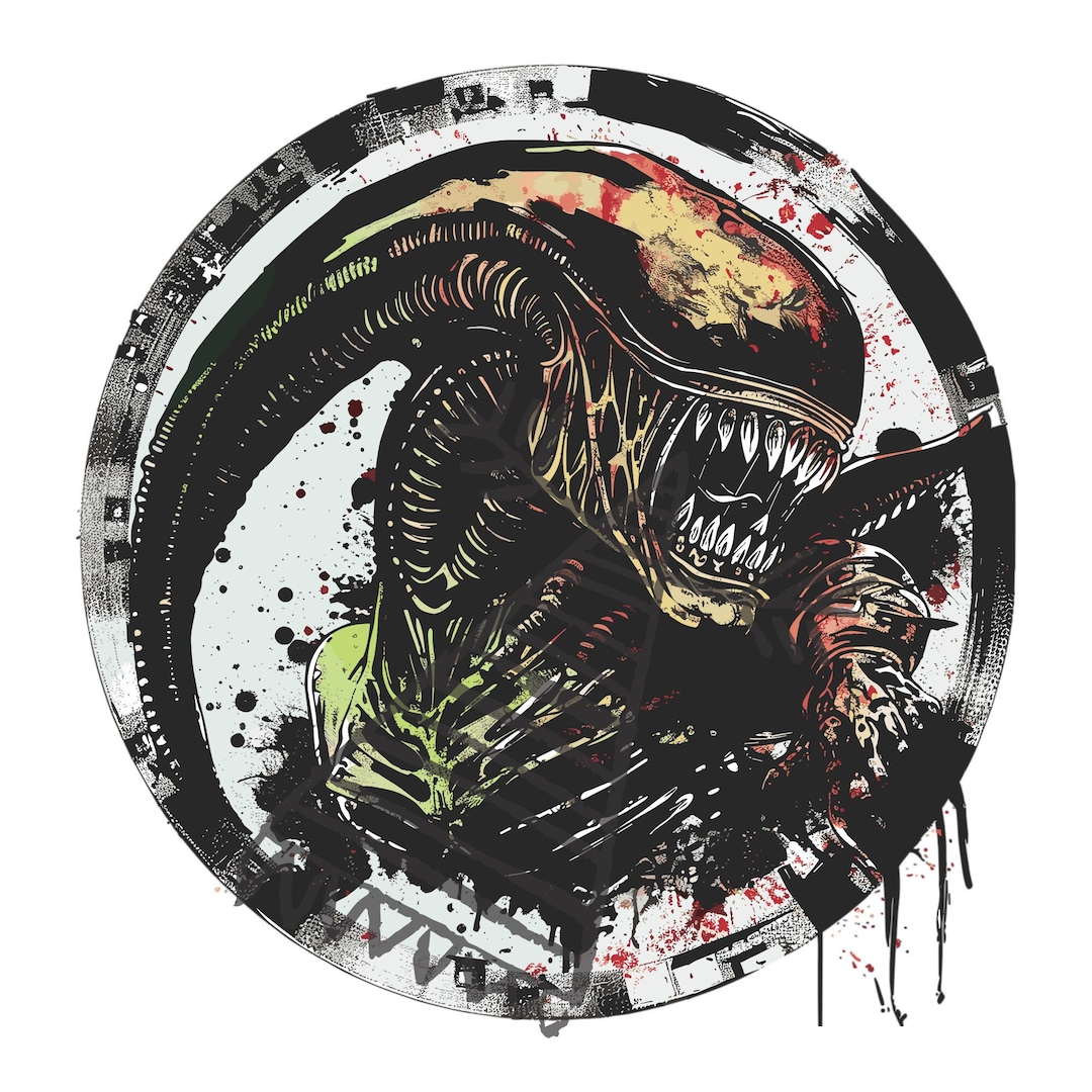 Alien Xenomorph SVG Design | PNG, PSD Digital File | High-quality ...