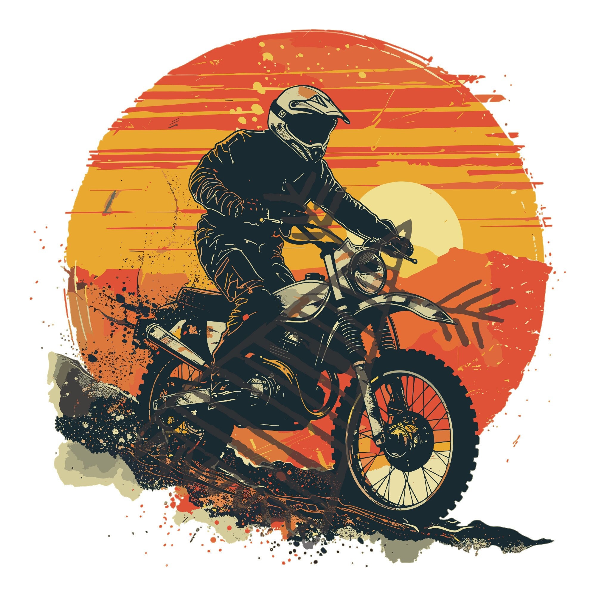Enduro Rider SVG Motorcycle Dirtbike PNG, PSD Digital File High-quality ...