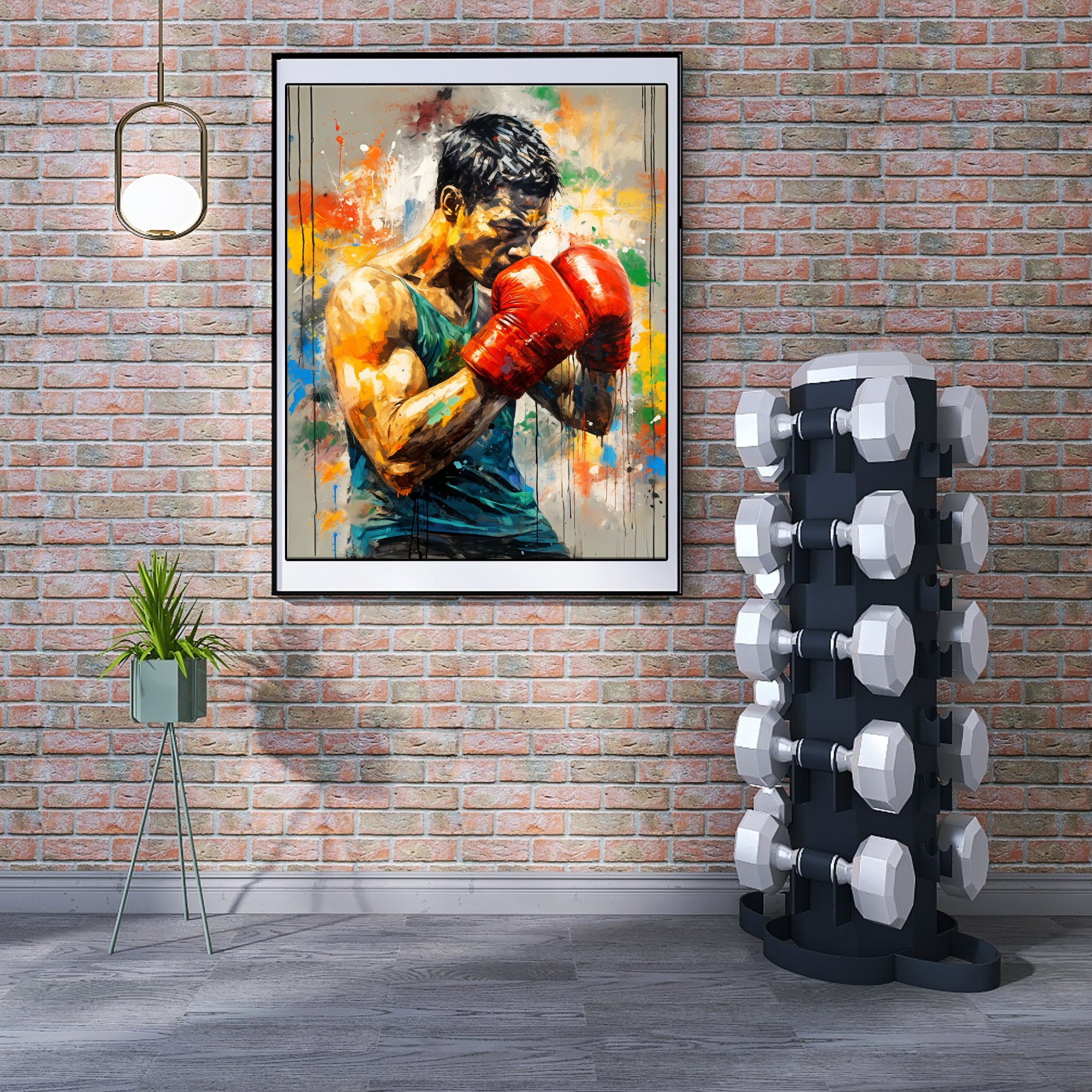 Gym Wall Art: Iconic Boxing Gloves Ready to Fight Boxing Posters, Sport ...