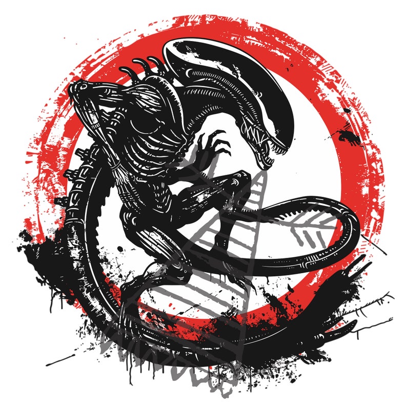 Design Alien Xenomorph SVG PNG, PSD Digital File High-quality Artwork ...