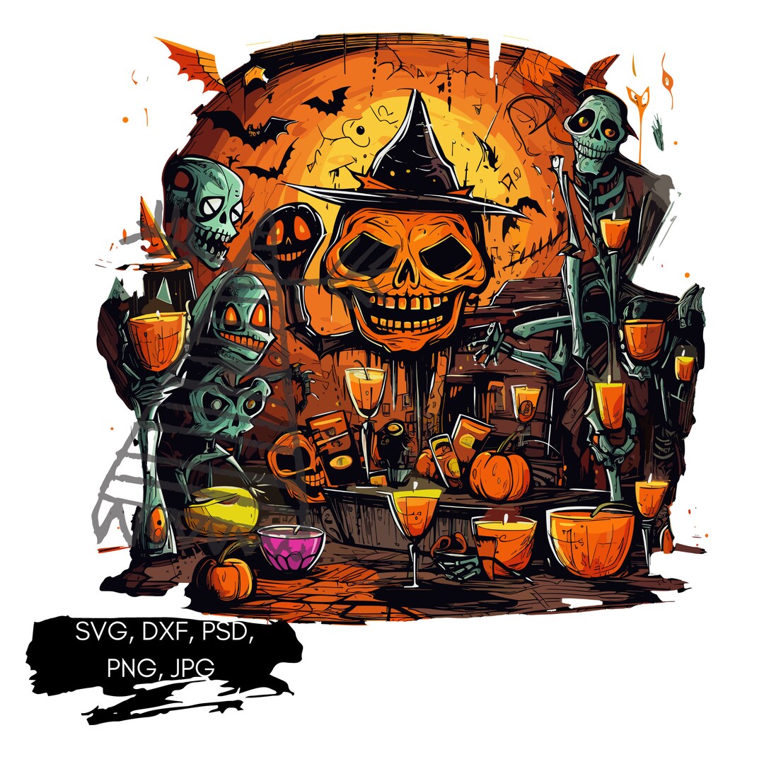Halloween Skeleton Party SVG | Hocus Pocus Art (digital) - Etsy