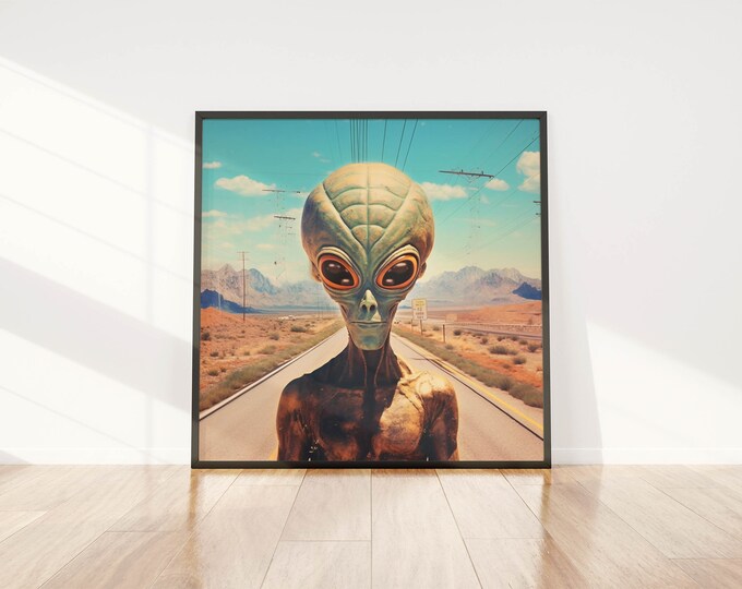 Vintage Style Sci-fi Alien Poster | Downloadable JPEG Wall Art Print ...