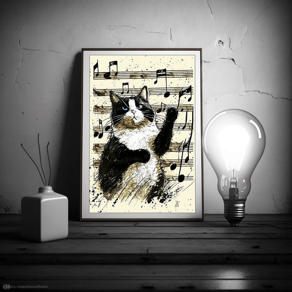 Cool Cat Poster - Etsy