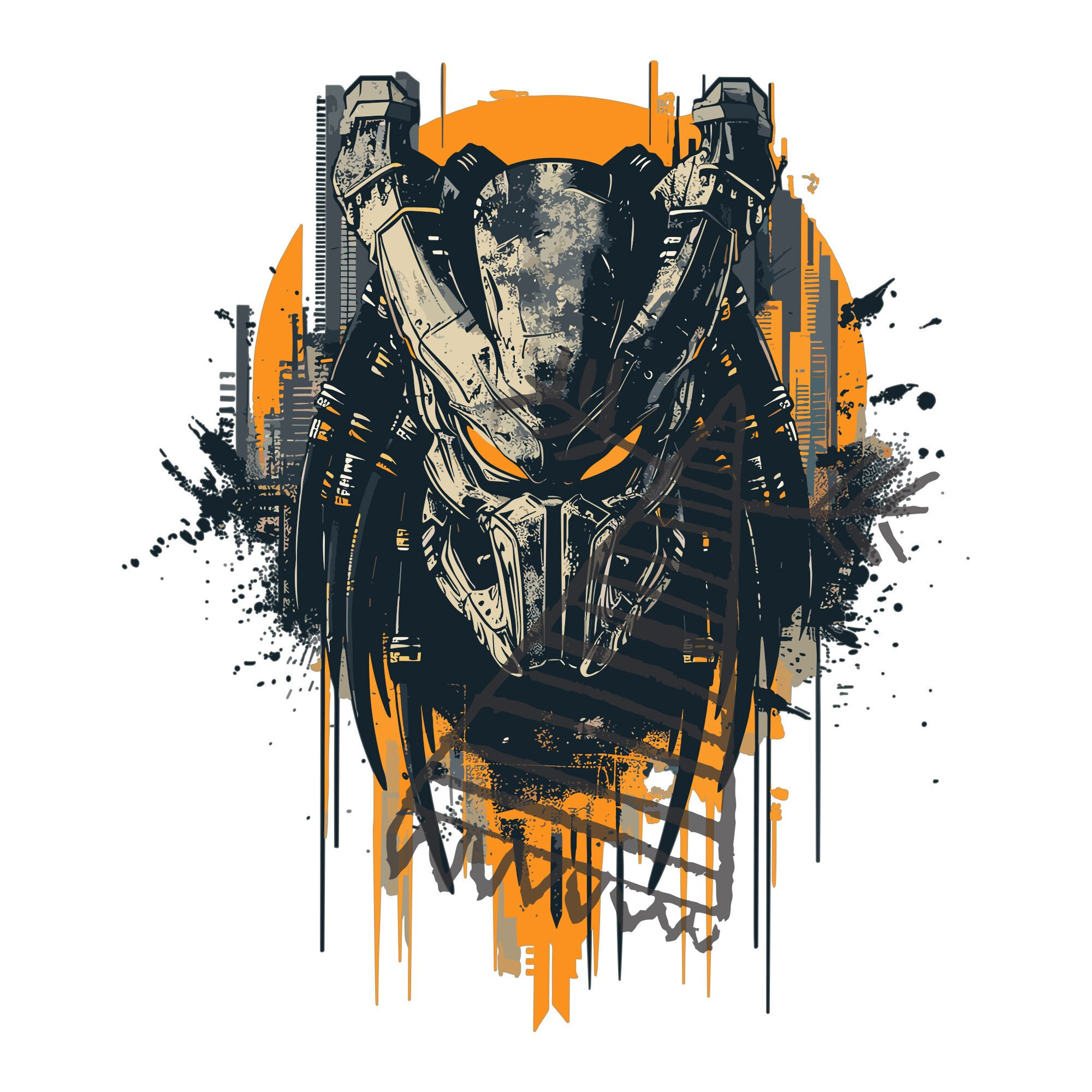 Predator SVG PNG, PSD Digital File High-quality Artwork for Crafts and ...