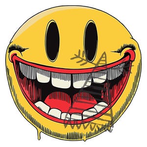 Funky Smiley Face SVG | Bold Urban Art PNG, PSD | Winking Emoticon ...