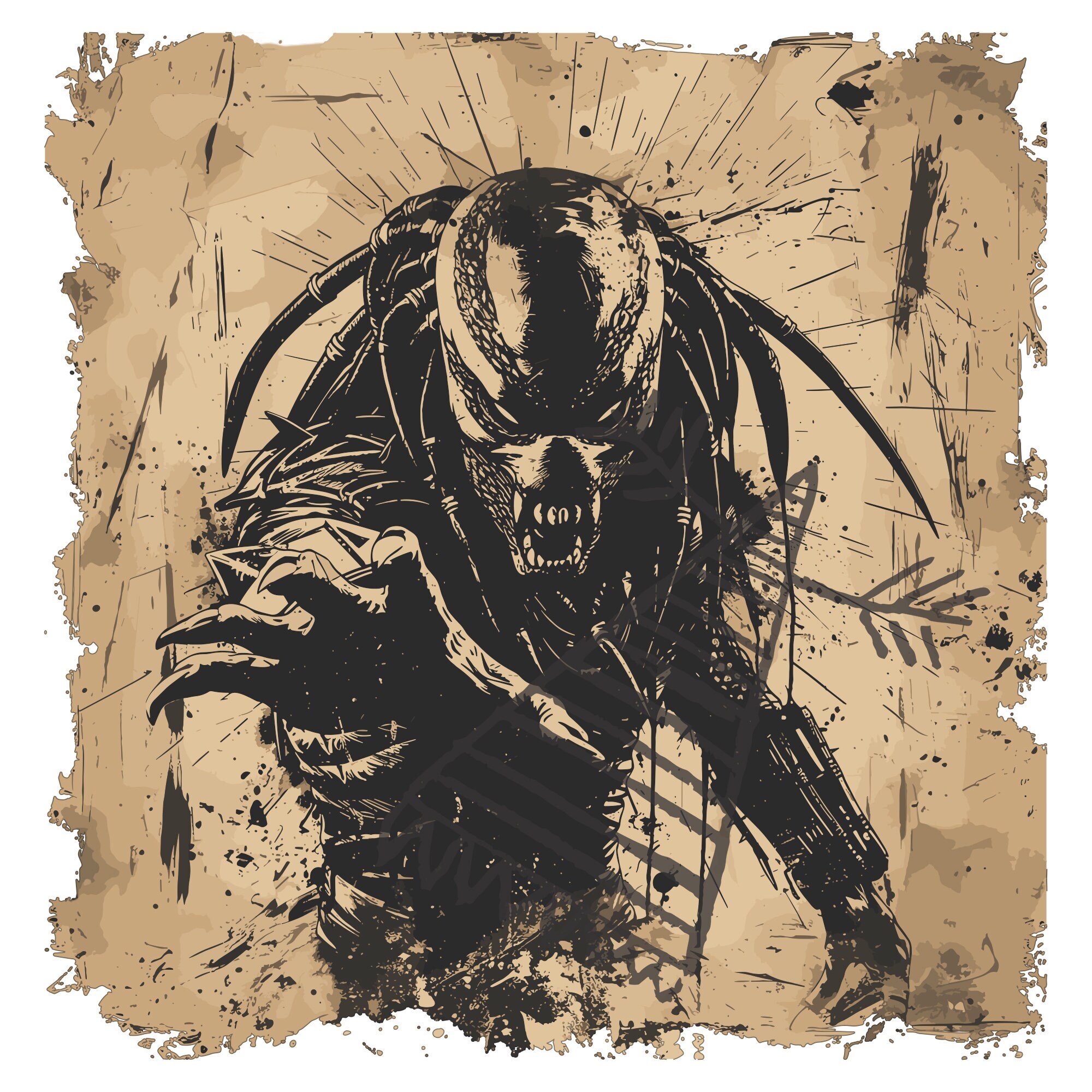 Predator Attack SVG | PNG, PSD Digital File | High-quality Artwork for ...