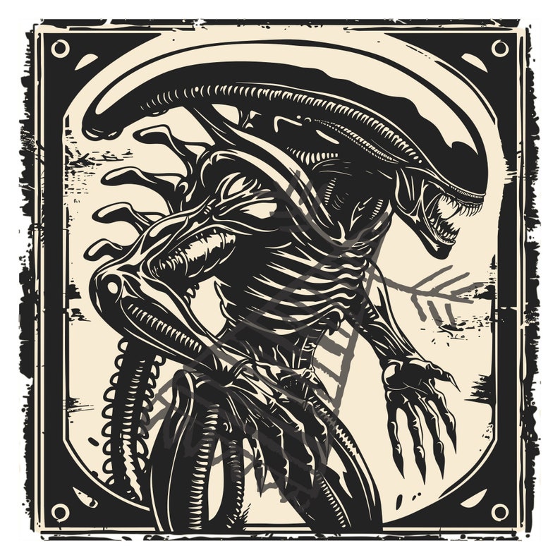 Alien Xenomorph SVG PNG, PSD Digital File High-quality Artwork for ...