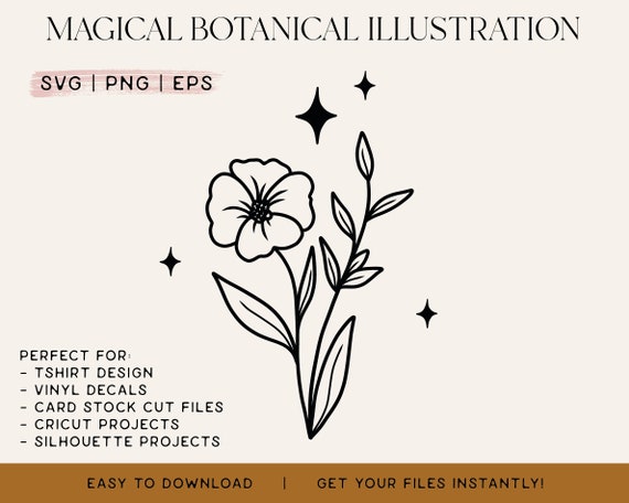 Wildflower Svg Flower Decal Cricut Cut File Magical Cut | Etsy