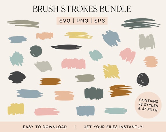 Brush strokes Svg bundle paintbrush texture Cricut Cut File | Etsy