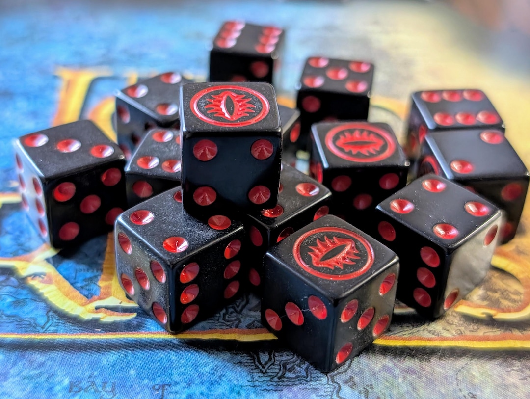 Lord of the Rings Dice Eye of Sauron 14mm Black Red 2 Pcs - Etsy