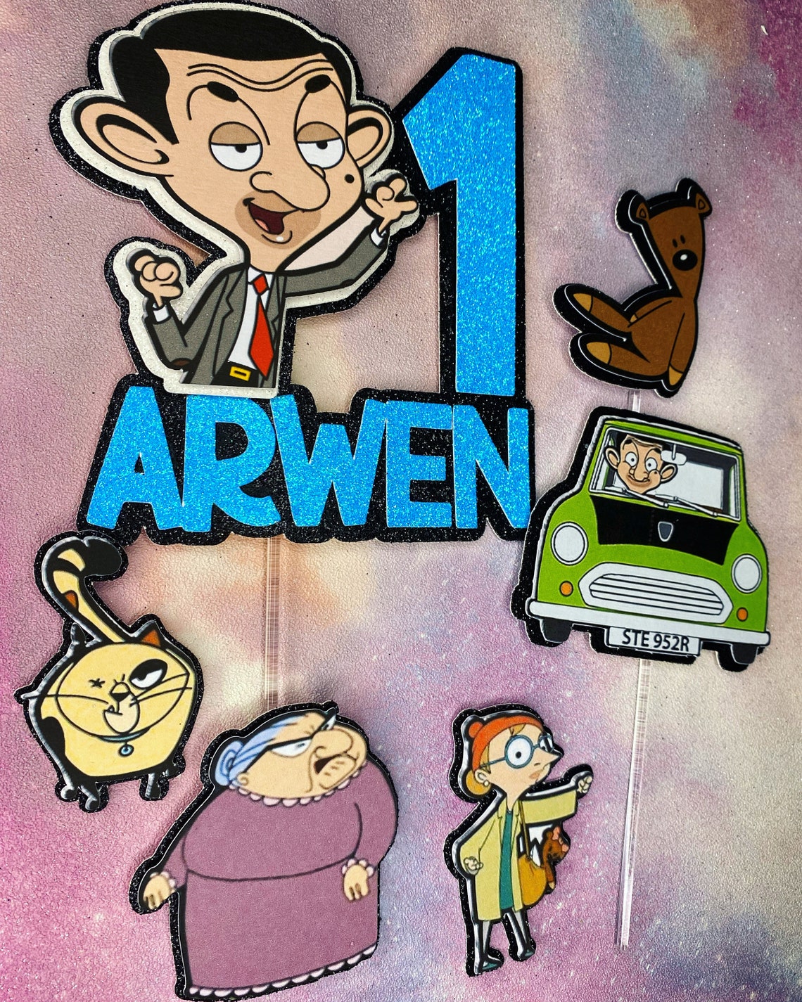Mr Bean Themed Cake Topper Set Birthday / Personalised / - Etsy UK