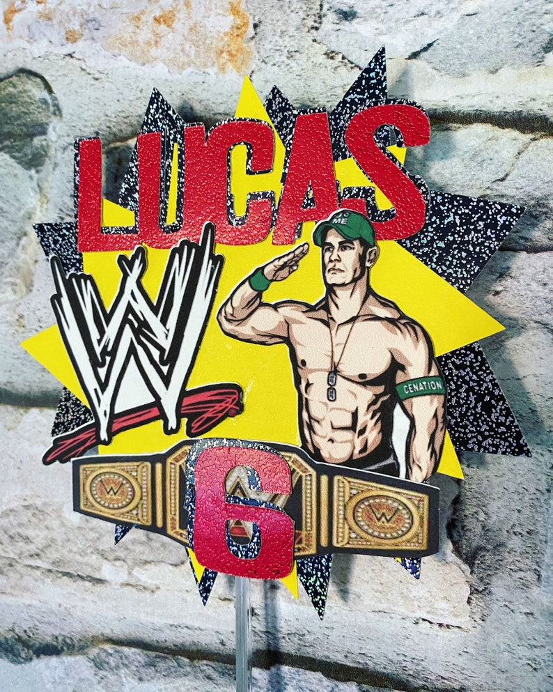 WWE Wrestling Personalised Cake Topper Birthday John Cena | Etsy