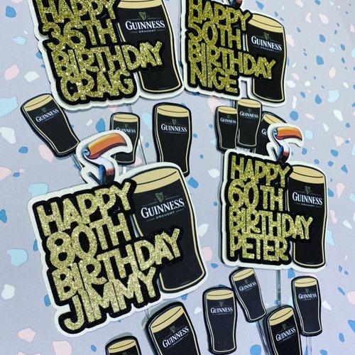 Guinness Themed Cake Topper Personalised Name & Age - Etsy UK