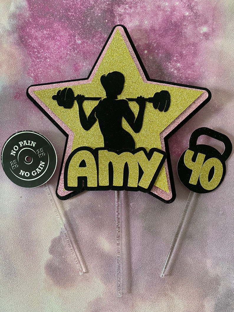 Gym Themed Personalised Cake Topper Birthday/custom Order - Etsy