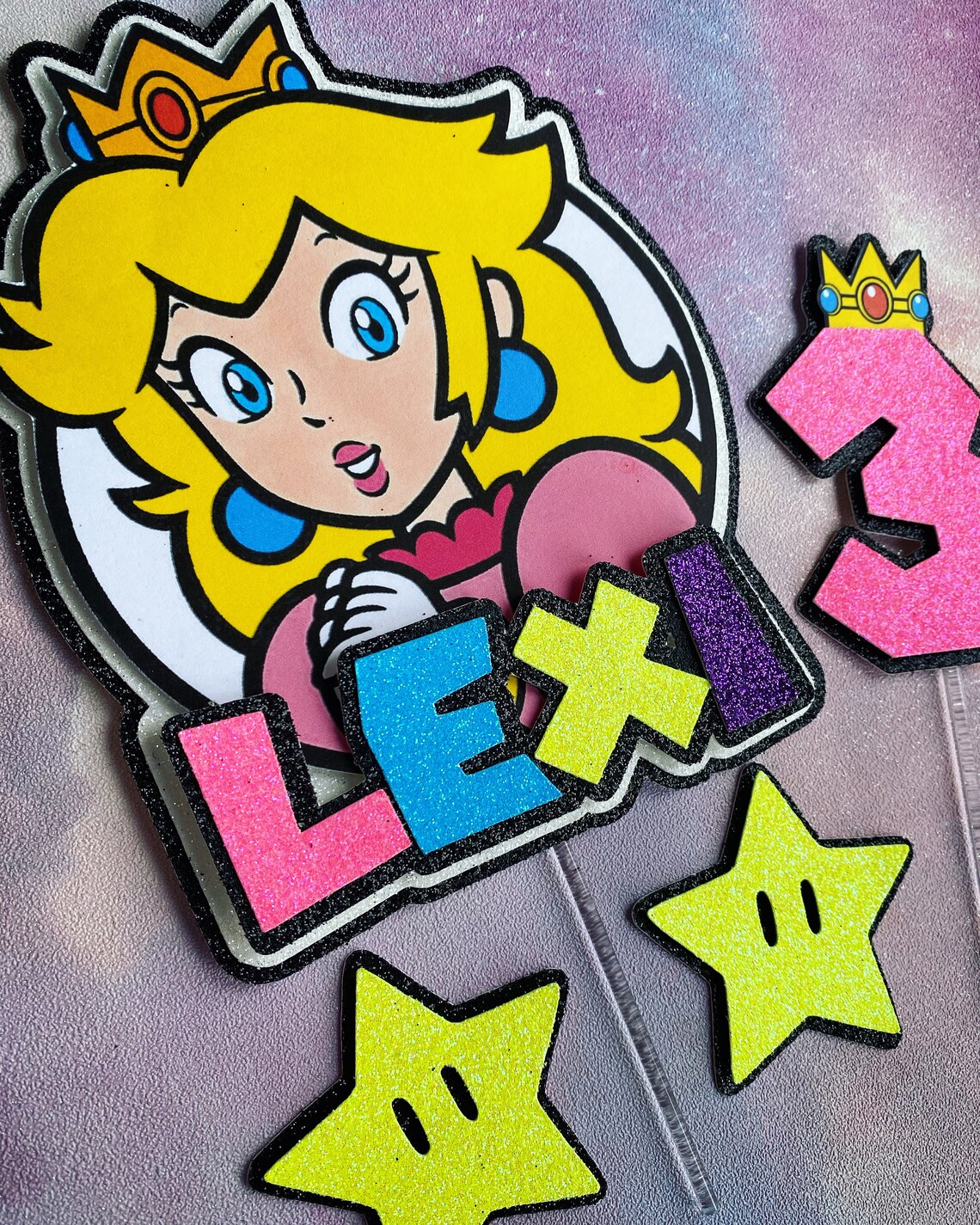 Princess Peach Cake Topper! Personalised * Birthday * Custom * Super ...