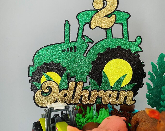 Tractor Themed Cake Topper! Birthday Personalised / Custom * John Deere ...