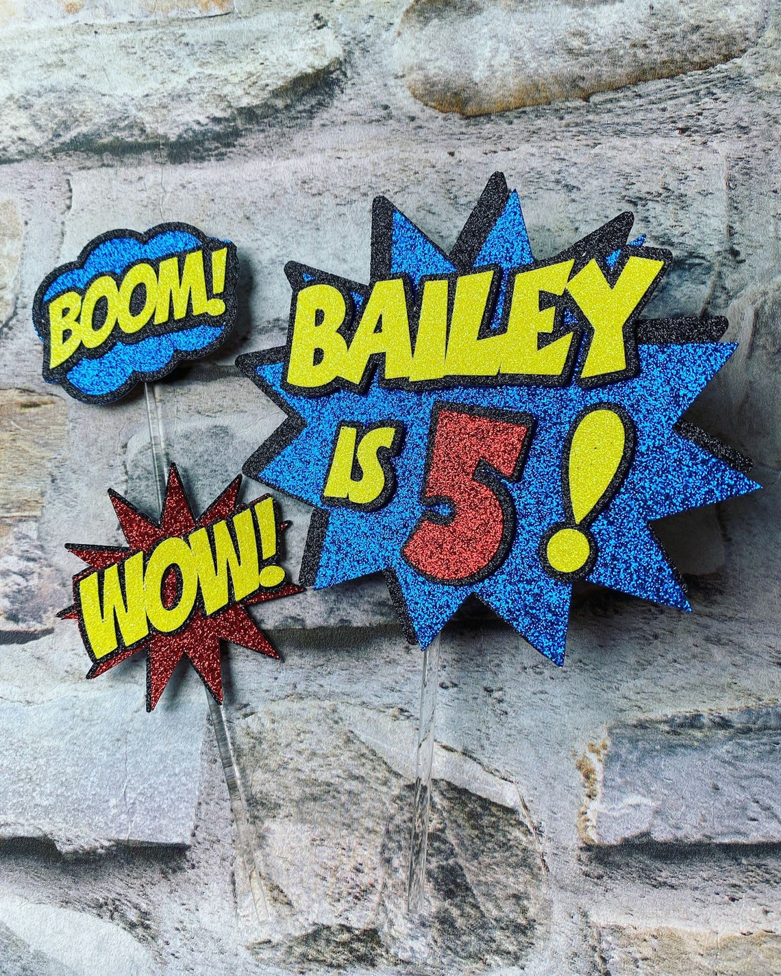 Superhero Comic Book Themed Cake Topper personalised - Etsy UK