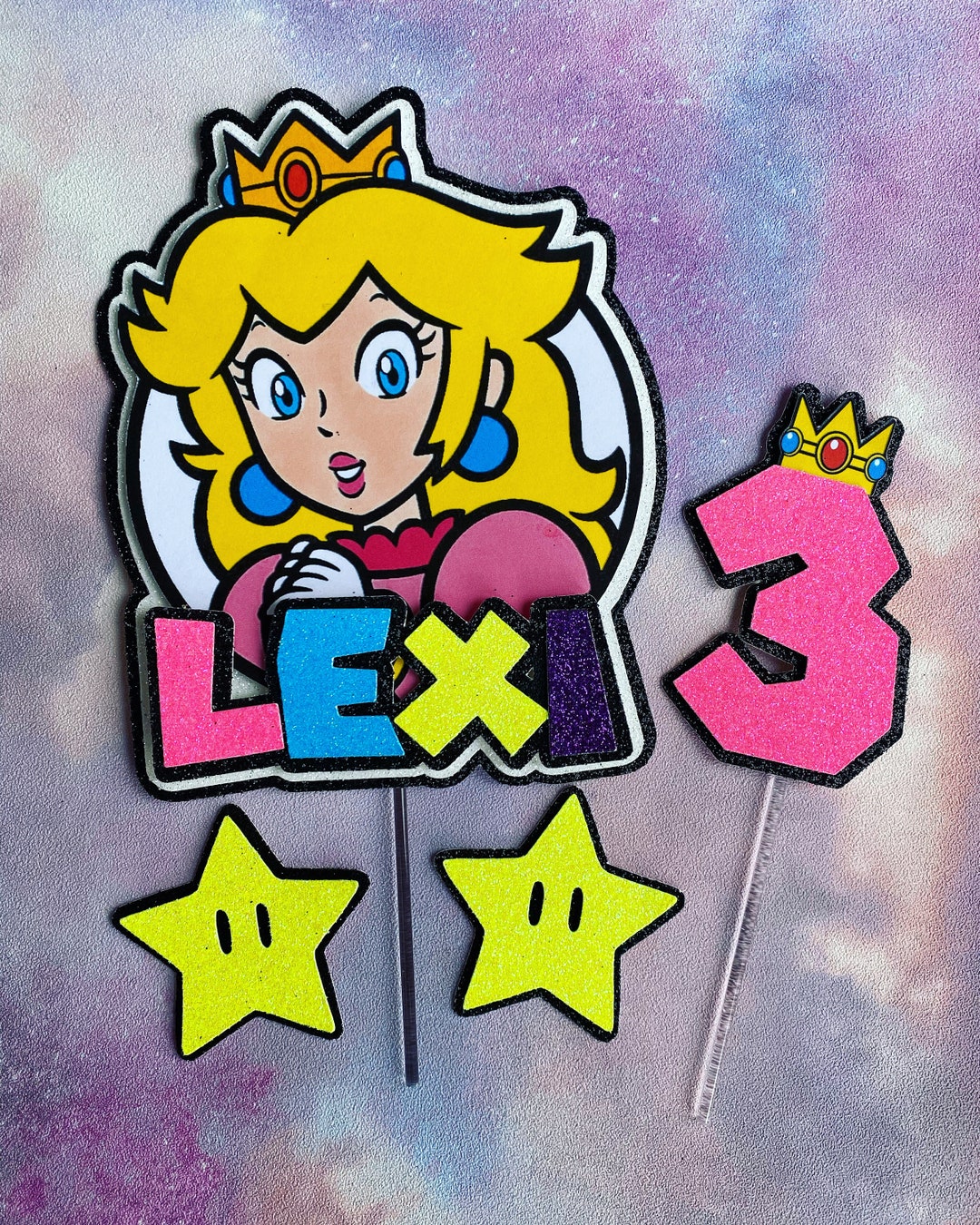 Princess Peach Cake Topper! Personalised * Birthday * Custom * Super ...