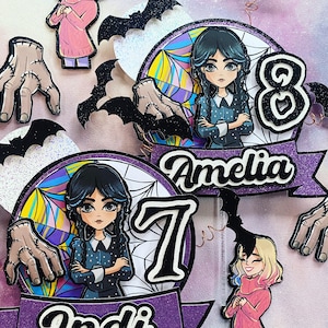 Wednesday Addams Themed Personalised Cake Topper! Birthday * Custom ...