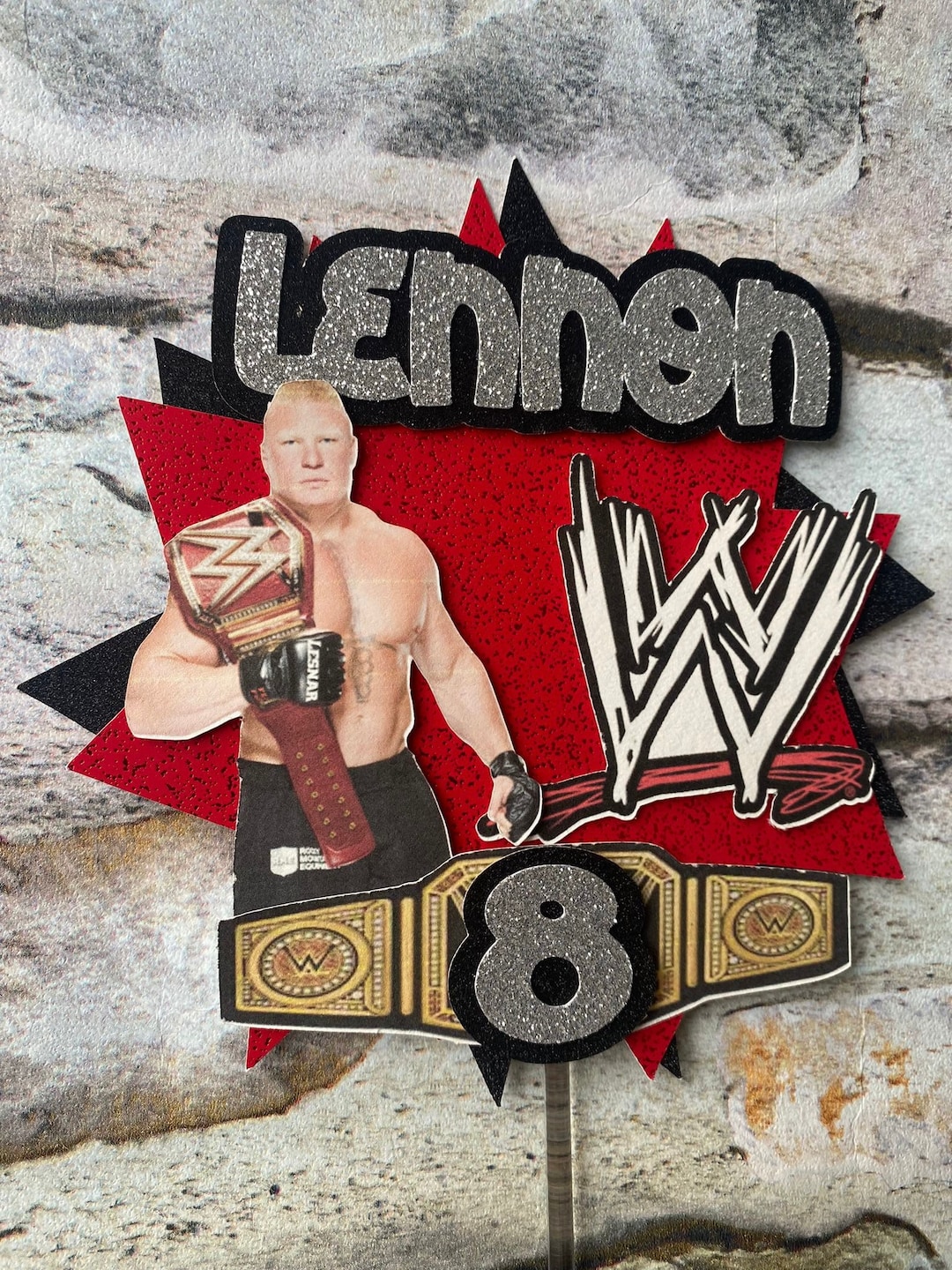 WWE Wrestling Personalised Cake Topper * Birthday * Brock Lesnar - Etsy UK