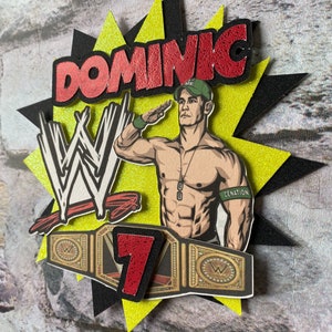 WWE Wrestling Personalised Cake Topper Birthday John Cena - Etsy UK